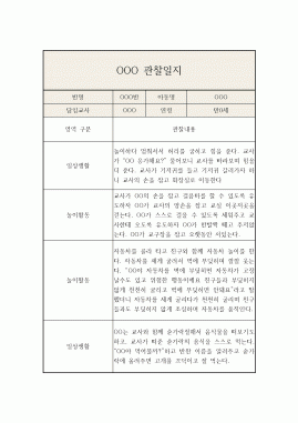 만0세 1년 영아 한명당 놀이4개,일상2개 관찰일지 및 발달평가 20Page-1페이지