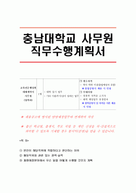 충남대학교 사무원 직무수행계획서-1페이지