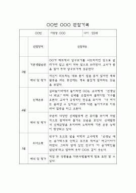 만3세 1학기 6개영역 영유아 관찰일지 (10명 20Page, 영역별 발달평가 포함 관찰일지)-1페이지