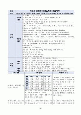 복수와 관련된 비효율적인 호흡양상(간경화)-1페이지