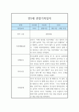 만5세 1년 관찰일지 및 발달평가 (12페이지)-1페이지