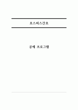 [호스피스간호] [A+받은과제] 호스피스 병동 공예 프로그램(공예요법) 논문 연구, 기관 프로그램 조사 분석-1페이지