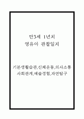 만3세 1년치 영유아 관찰일지 및 영역별 평가 (평가제,40Page)-1페이지