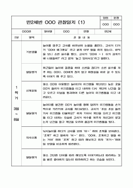 만2세반 1년기간 관찰일지 및 발달평가 (평가제/40Page)-1페이지