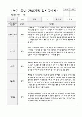 만 3세 1년 1학기2학기 유아 관찰기록일지 30페이지-1페이지