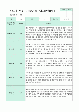 관찰일지 만 3세 1년 1학기 2학기 18명 36 페이지-1페이지