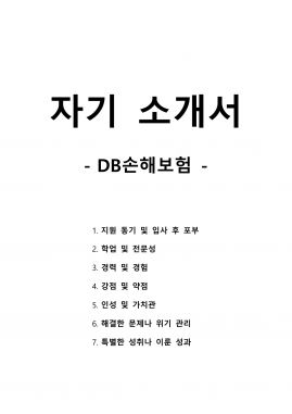 자기 소개서 - DB손해보험-1페이지