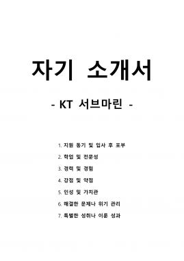 자기 소개서 - KT 서브마린-1페이지