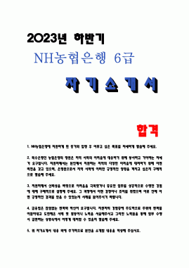 NH농협은행 6급 자기소개서-1페이지