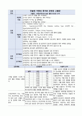 인슐린 저항성 증가와 관련된 고혈당(당뇨)-1페이지