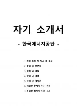 자기 소개서 - 한국에너지공단-1페이지