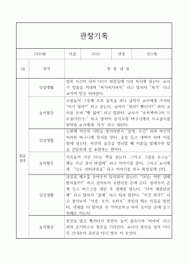 만1세 놀이,일상영역 관찰일지 20명-1페이지