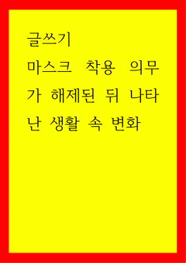 글쓰기 마스크 착용 의무가 해제된 뒤 나타난 생활 속 변화-1페이지