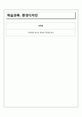 환경디자인-자연채광 방식의 종류와 특성을 분석, 건축 기술적 대안 정리-1페이지