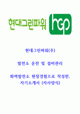 현대그린파워 발전소 운전원 설비관리 자기소개서(중고신입)-1페이지