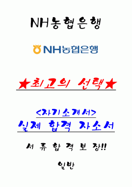 NH농협은행 일반 서류합격 자기소개서, 자소서 [최종합격]-1페이지