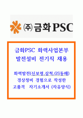 금화PSC  전기직 (경상정비) 자기소개서(현직 경험)-1페이지