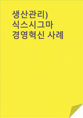 생산관리)식스시그마 경영혁신 사례-1페이지