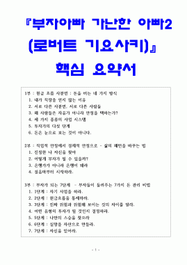 부자 아빠 가난한 아빠2 핵심 요약서, 부자 아빠 가난한 아빠2 독후감, 부자 아빠 가난한 아빠2 리뷰, 부자 아빠 가난한 아빠2 서평-1페이지