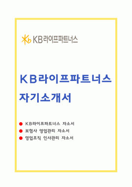 KB라이프파트너스 자소서-1페이지