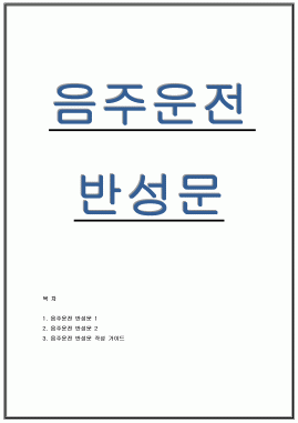 음주운전 반성문 2편 작성가이드 - 음주운전 반성문-1페이지