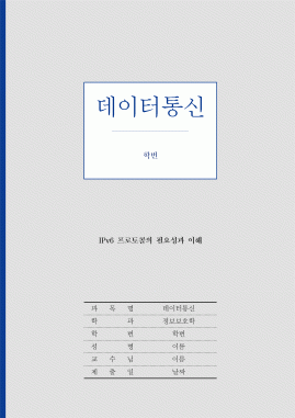 데이터통신 : IPv6 프로토콜의 필요성과 이해-1페이지