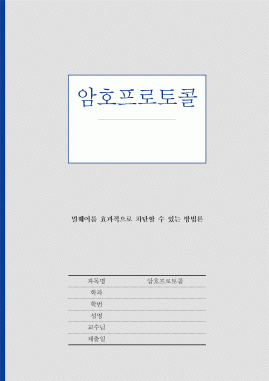 암호프로토콜 : 멀웨어를 효과적으로 차단할 수 있는 방법론-1페이지