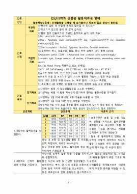 간경화/케이스스터디/간호진단/간호과정/활동지속성장애-1페이지