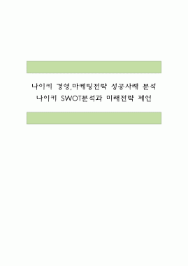 나이키 경영,마케팅전략 성공사례 분석 / 나이키 SWOT분석과 미래전략 제언-1페이지