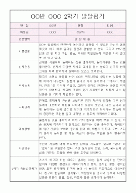 2학기 영아 발달평가 만2세 5명-1페이지