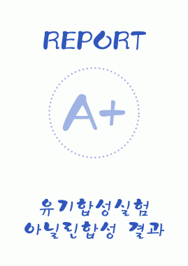 [가천대학교 A+] 유기합성실험 아닐린합성 결과보고서, Aniline synthesis_결과보고서 레포트 과제-1페이지