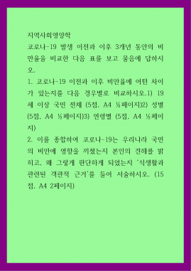 지역사회영양학) 코로나-19 발생 이전과 이후 3개년 동안의 비만율을 비교한 다음 표를 보고 물음에 답하시오 1코로나-19 이전과 이후 비만율에 어떤 차이가 있는지를 다음 경우별로 비교하시오-1페이지