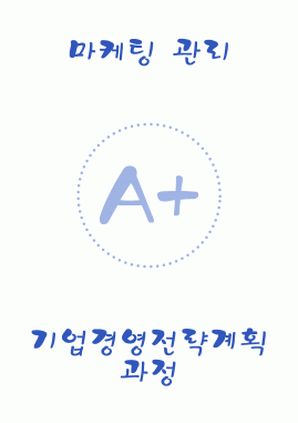 [한남대학교 A+] 마케팅관리 기업경영전략계획과정-1페이지