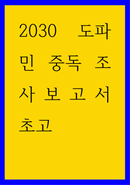 보고서) 2030 도파민 중독 조사보고서 초고-1페이지