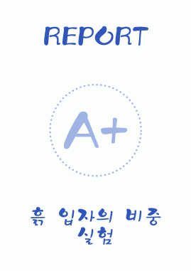 [A+] 흙의 비중 실험 레포트-1페이지