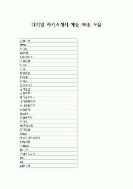 대기업 자기소개서 예문 40종 모음-1페이지