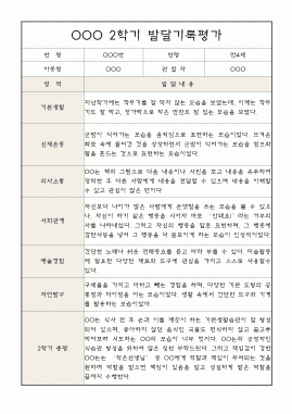 만4세 2학기 평가제 발달평가 및 총평 (기본생활,신체운동,의사소통,사회관계,예술경험,자연탐구)-1페이지