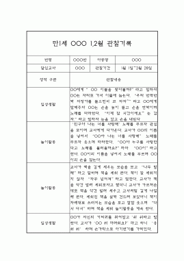 만3세 2024년 1월,2월 관찰일지 (놀이와 일상 관찰일지 및 종합평가)-1페이지