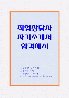 직업상담사자기소개서 인생직업상담사 자기소개서 합격문 직업상담사지원동기자기소개서 직업상담사자기소개서예시문 직업상담사합격자소서-1페이지