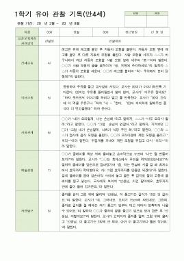 1학기 유아 관찰 기록 만4세 11명-1페이지