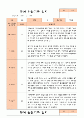 만3세 1년  17명 관찰일지 34페이지-1페이지