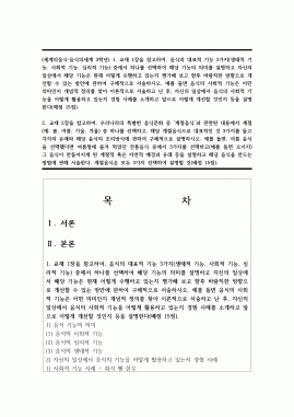 (세계의음식·음식의세계 3학년) 1. 교재 1장을 참고하여, 음식의 대표적 기능 3가지(생태적 기능, 사회적 기능, 심리적 기능) 중에서 하나를 선택하여 해당 기능의 의미를 설명하고 자신의 일상에서 해당 기능은 현재 어떻게 수행하고 있는지 평가해 보고 향후 바람직한 방향으로 개선할 수 있는 방안에 관하여 구체적으로 서술하시오-1페이지