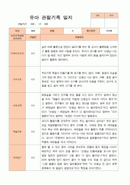 유아 관찰기록일지 만 5세 1년 22명 관찰일지44페이지-1페이지