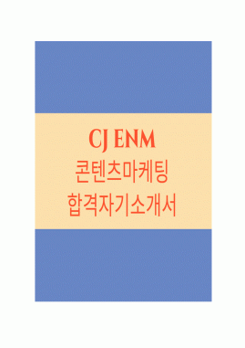 CJ ENM 합격자기소개서 및 면접준비자료[올인원 자료]-1페이지