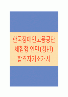 한국장애인고용공단 체험형 인턴 합격자기소개서+면접기출문제 자료(올인원)-1페이지