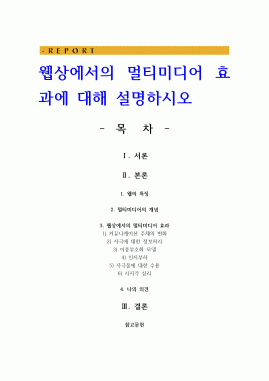 웹상에서의 멀티미디어 효과에 대해 설명하시오-1페이지