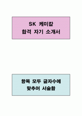 SK 케미칼 합격 자기소개서-1페이지