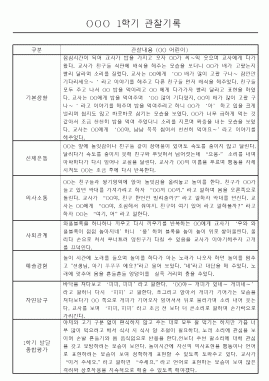 만1세반 1년 평가제 관찰일지 142Page (표준보육과정 관찰일지)-1페이지