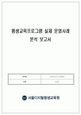 평생교육프로그램 실제 운영사례 분석 보고서-1페이지