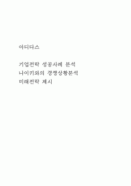 아디다스 기업전략 성공사례 분석, 나이키와의 경쟁상황분석. 미래전략 제시-1페이지